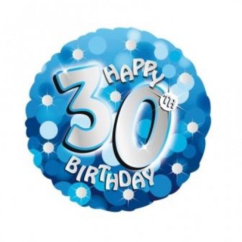 Blue Sparkle 30th Birthday Balloon - Blue Sparkle 30th Birthday Balloon ...