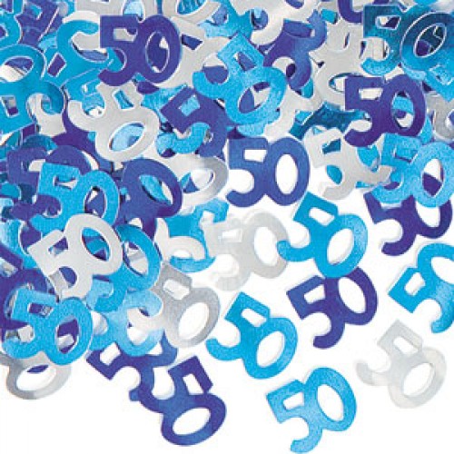 Blue Glitz 50th Birthday Table Confetti - Blue Glitz 50th Birthday ...
